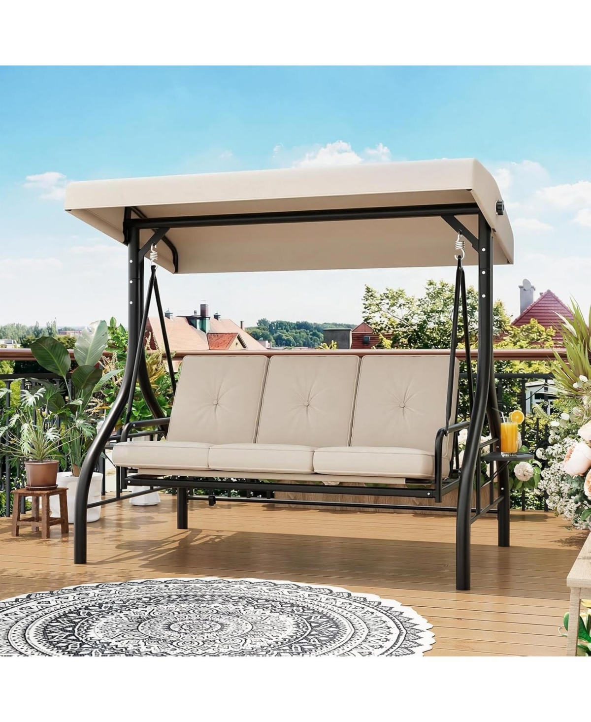 Click here for GarveeLife 3-Person Outdoor Swing Chair with Adjus... prices