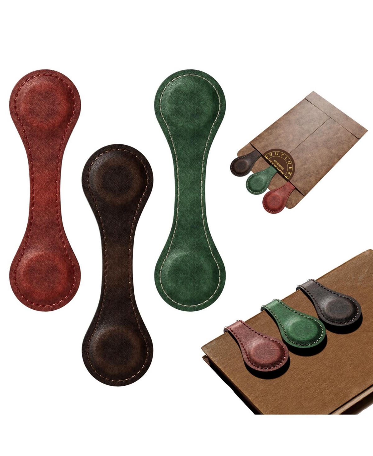 Click here for Gnuadz Magnetic Leather Bookmarks Vintage Reading... prices