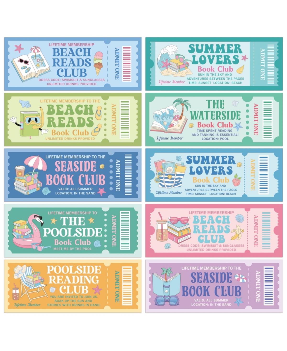 Click here for Gnuadz Summer Book Club Ticket Bookmarks - Miscell... prices