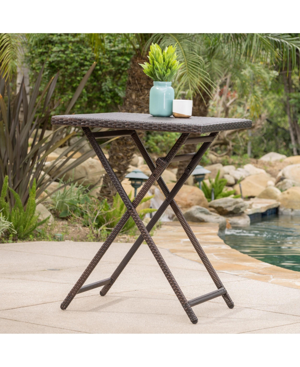 Click here for flynama Folding All-Weather Wicker Outdoor Bar Tab... prices