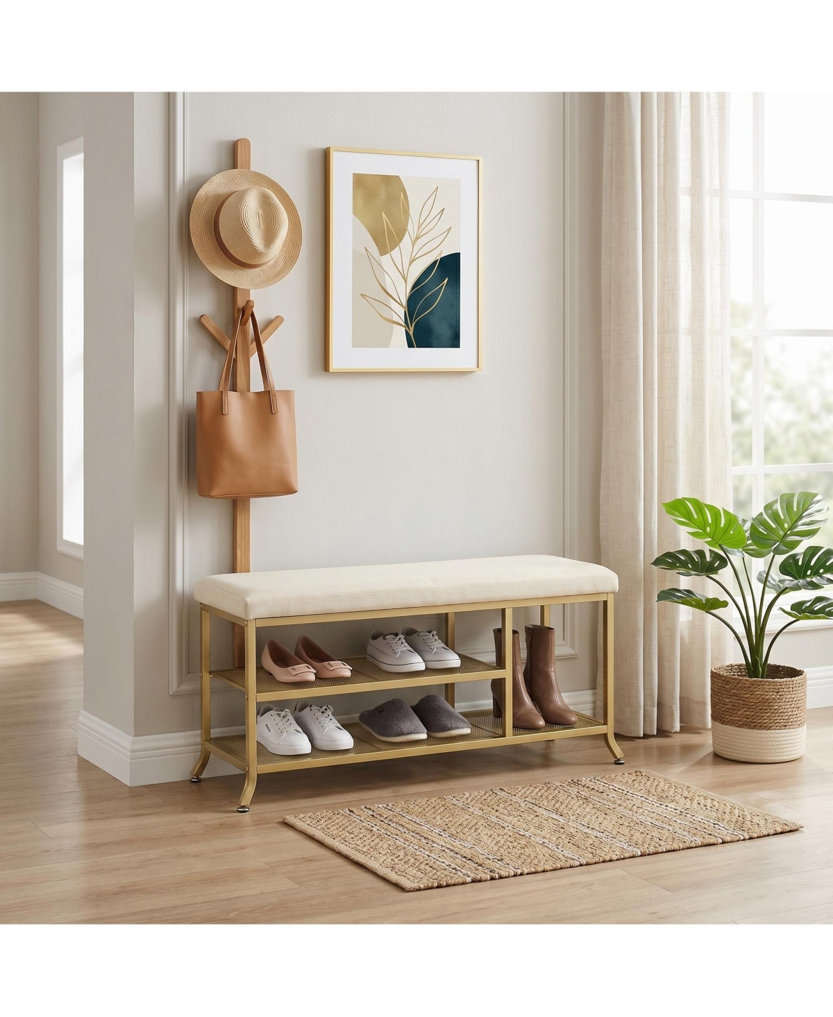 Click here for homfan Space-Saving Shoe Storage Bench with Multi-... prices