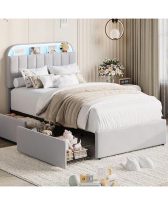 Click here for Gaomon Twin Size Bed Frame With 2 Flexible Drawers... prices