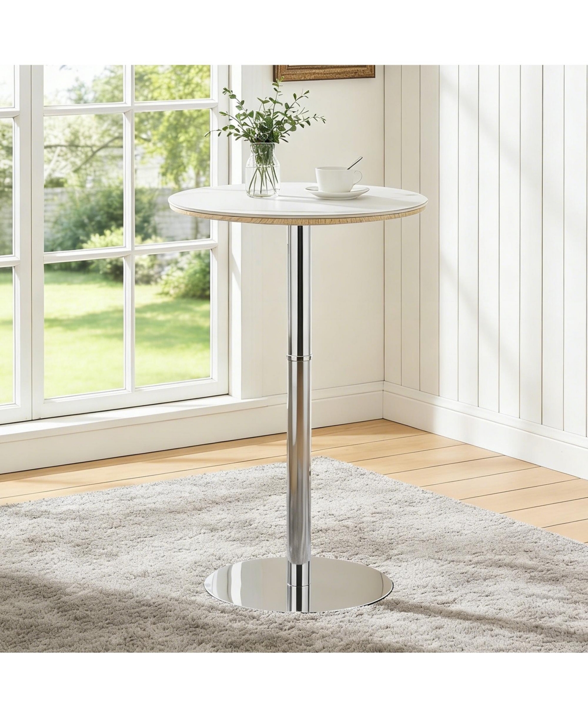 Click here for flynama 39 Rock Slab Bar Table with Silver Base an... prices