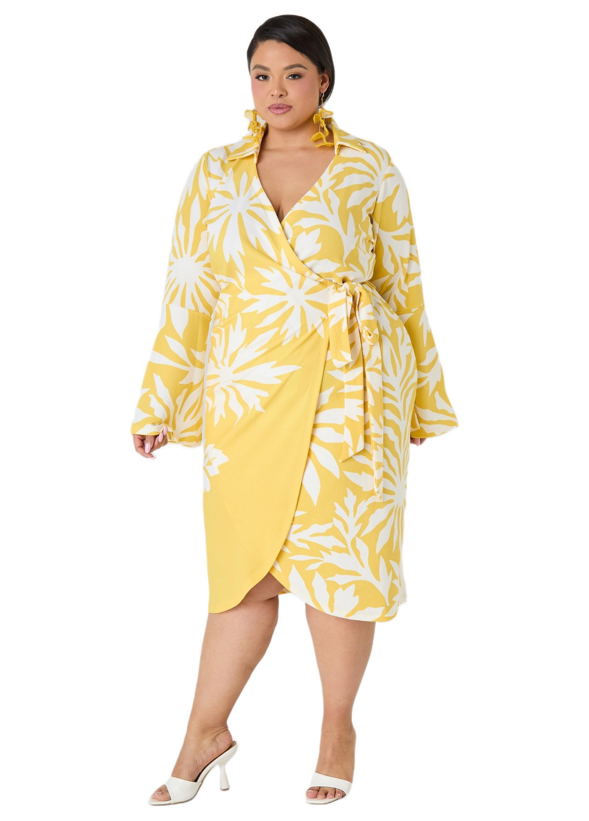 Click here for Ashley Stewart Womens Floral Print Wrap Dress prices