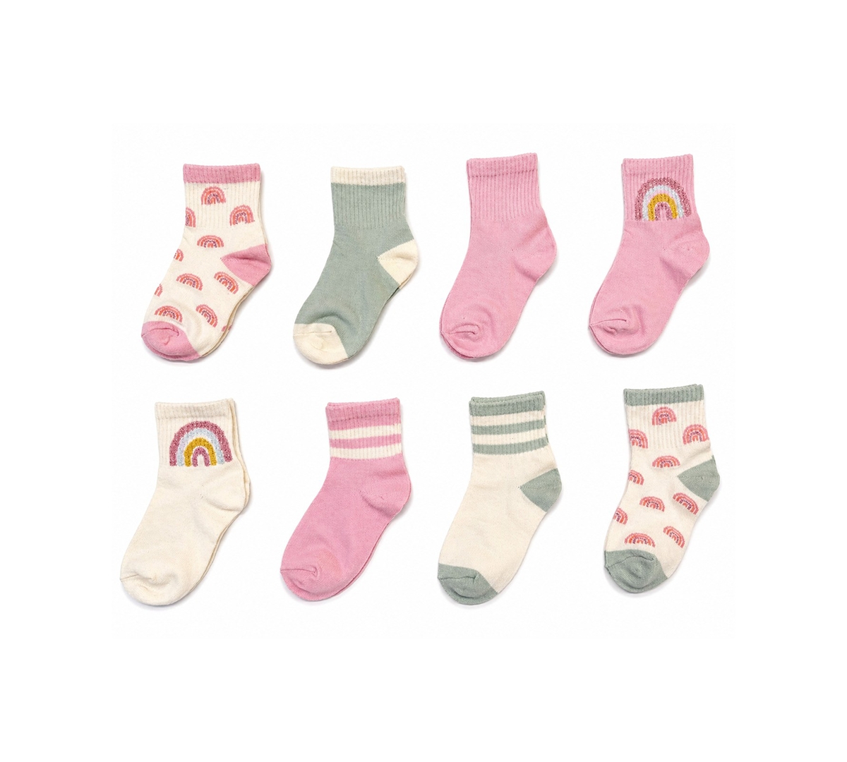 Click here for Rainbow Sugar Girls 4-8.5 Mid Crew Socks  8-Pack -... prices