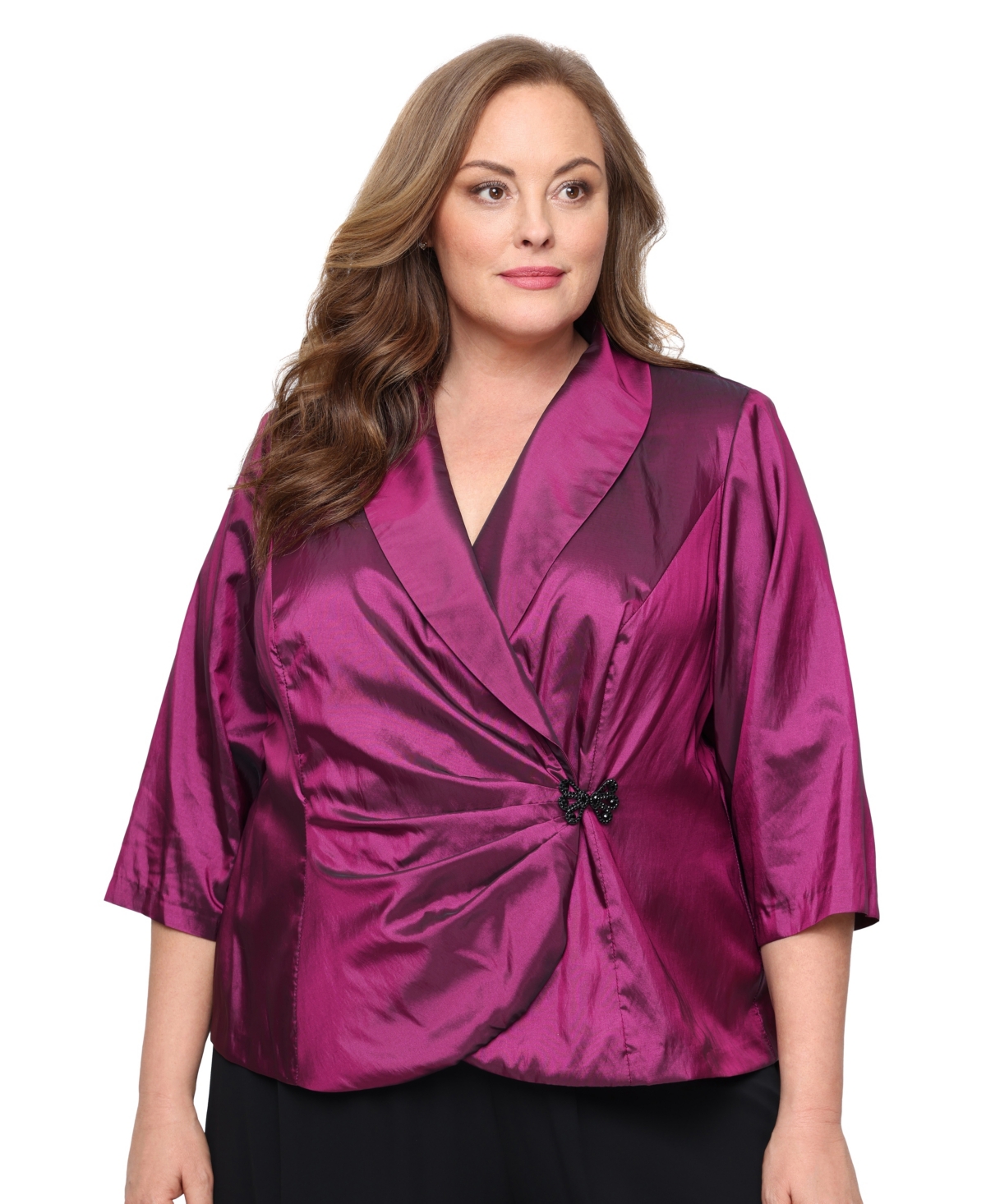 Click here for Alex Evenings Plus Size Collar Detail Back Zipper... prices