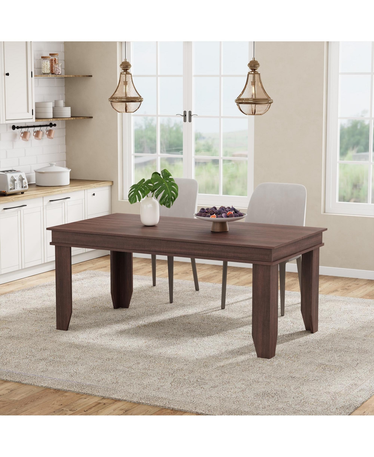 Click here for gaomon 63 in Farmhouse Dining Table for 4-6 People... prices