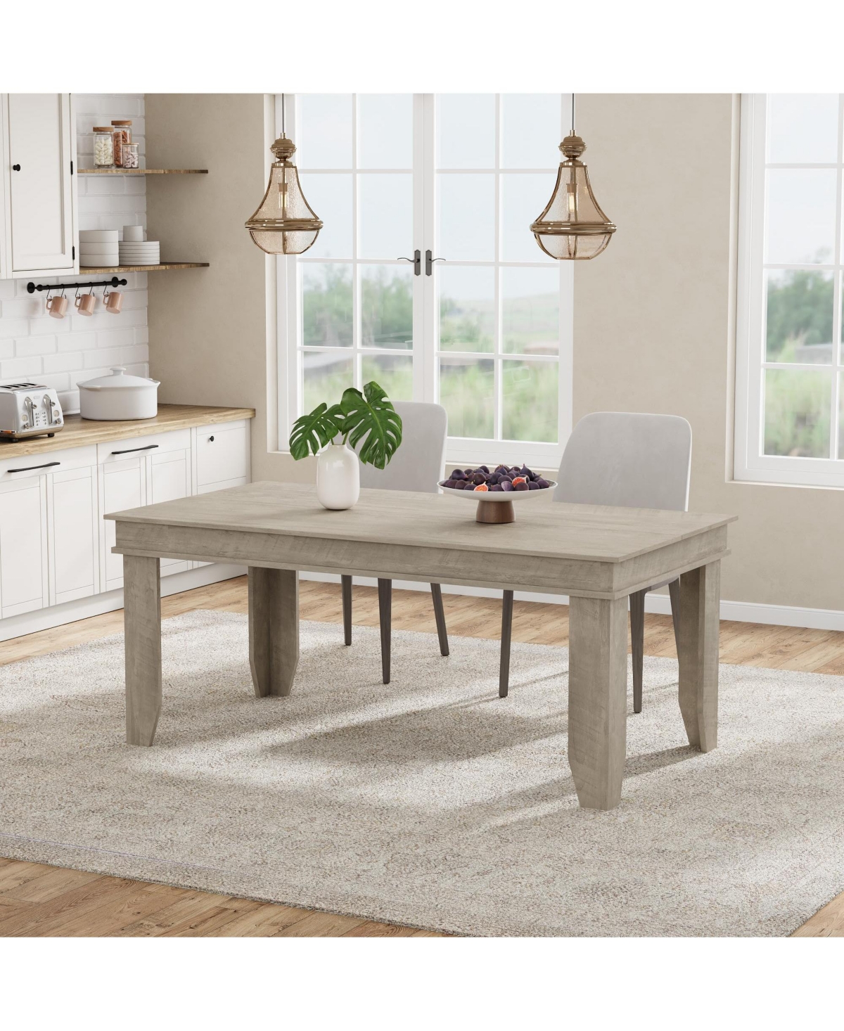 Click here for gaomon 63 in Farmhouse Dining Table for 4-6 People... prices