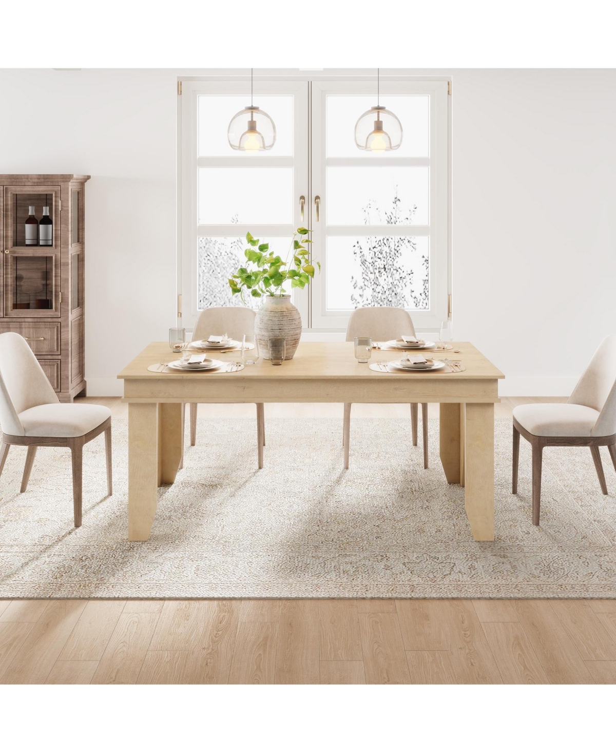 Click here for gaomon 63 in Farmhouse Dining Table for 4-6 People... prices