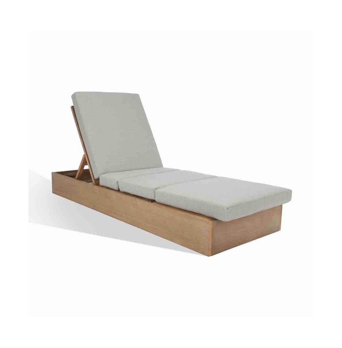 Click here for Augusta Home Vincent Wood Chaise Lounge Chair - Br... prices