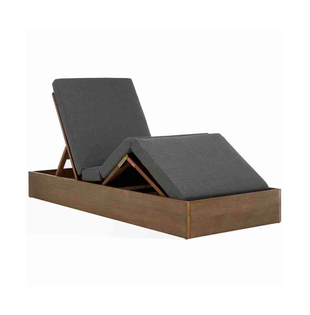 Click here for Augusta Home Vincent Wood Chaise Lounge Chair - Na... prices