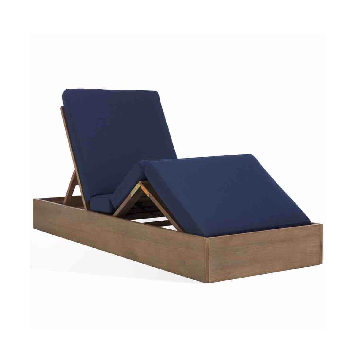 Click here for Augusta Home Vincent Wood Chaise Lounge Chair - Na... prices