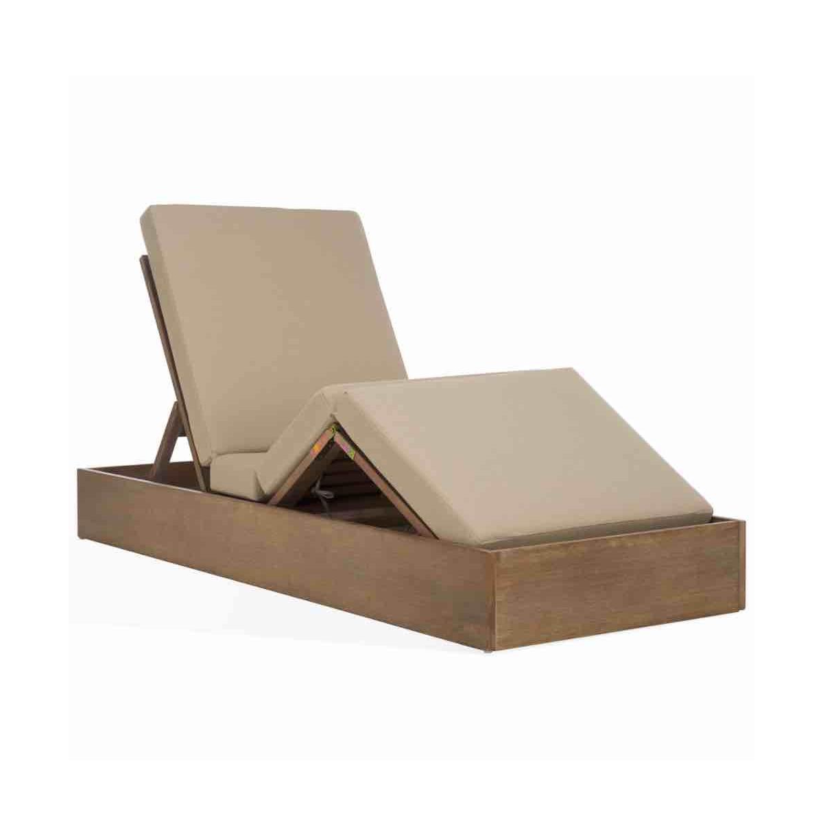 Click here for Augusta Home Vincent Wood Chaise Lounge Chair - Na... prices