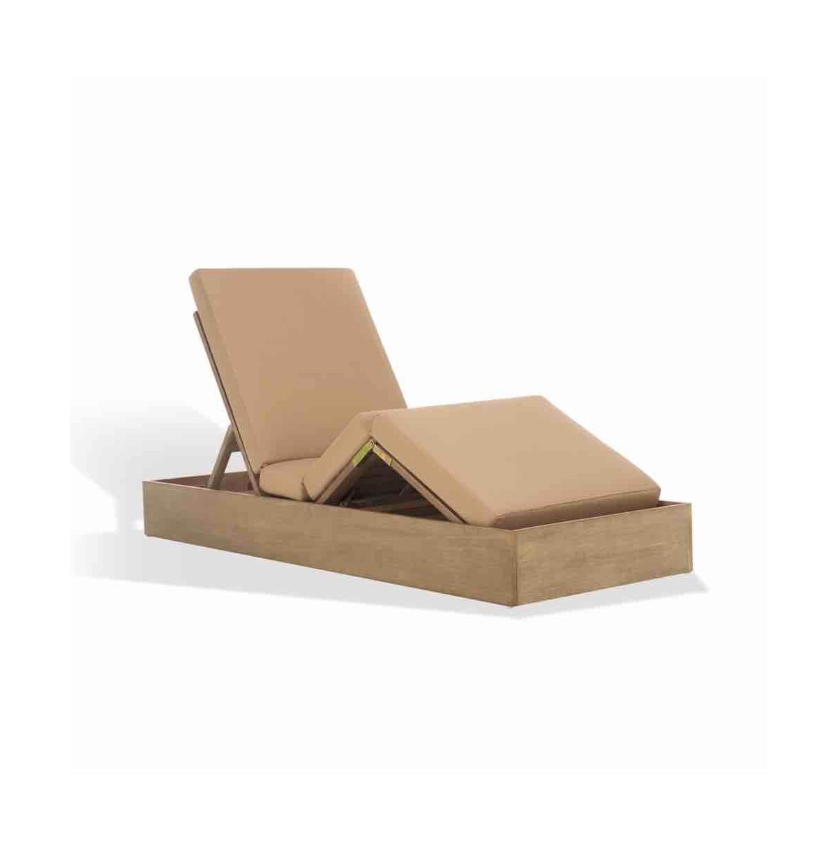 Click here for Augusta Home Vincent Wood Chaise Lounge Chair - Na... prices