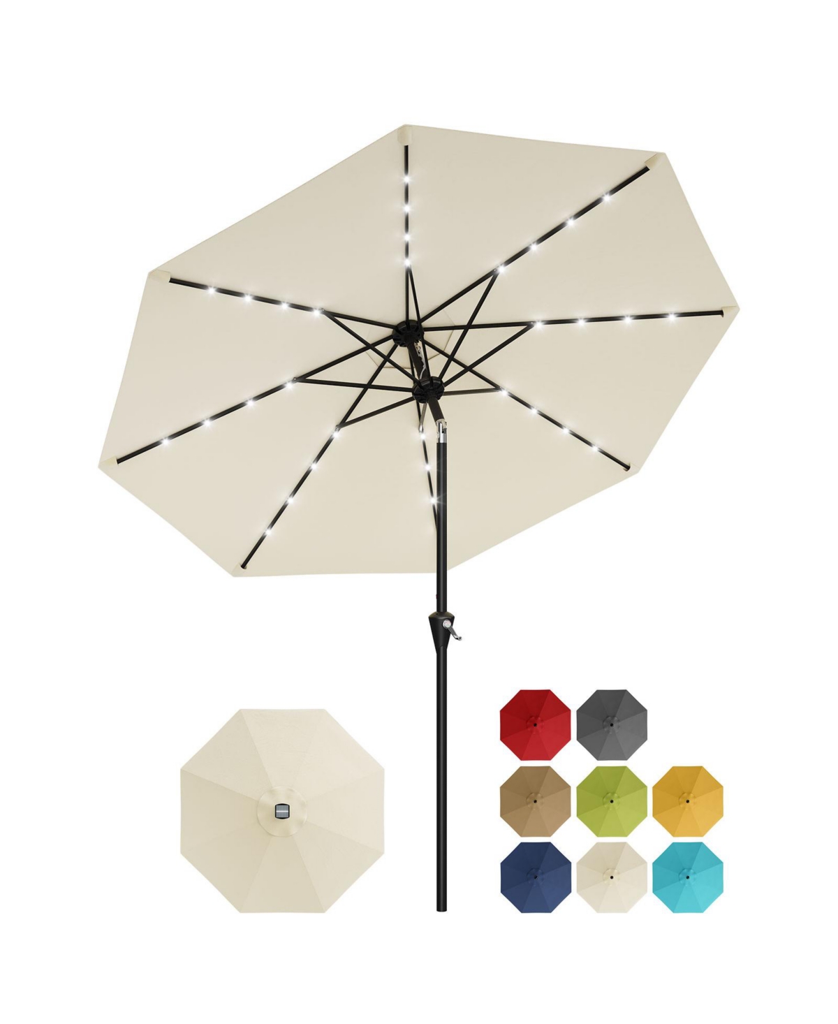 Click here for Gaomon 9FT Solar Patio Umbrella with 32 Led Lights... prices