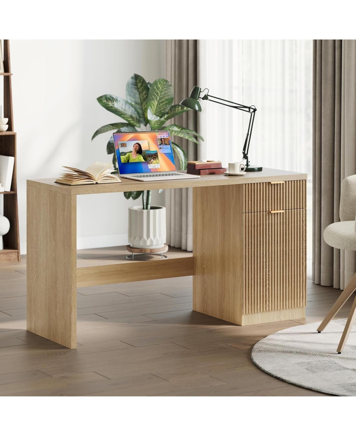 Click here for Modern Fluted Executive Desk - Wood Computer Desk... prices