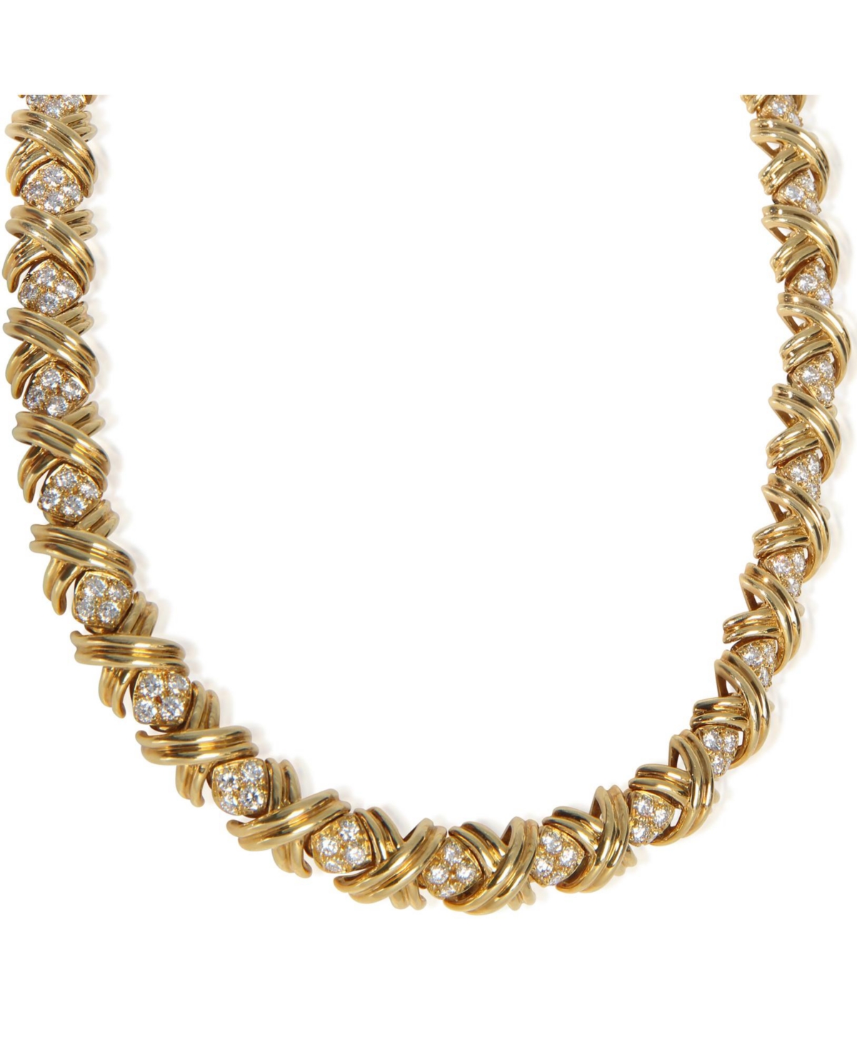 Click here for Pre-Owned Tiffany & Co Yellow Gold Diamond X Colle... prices