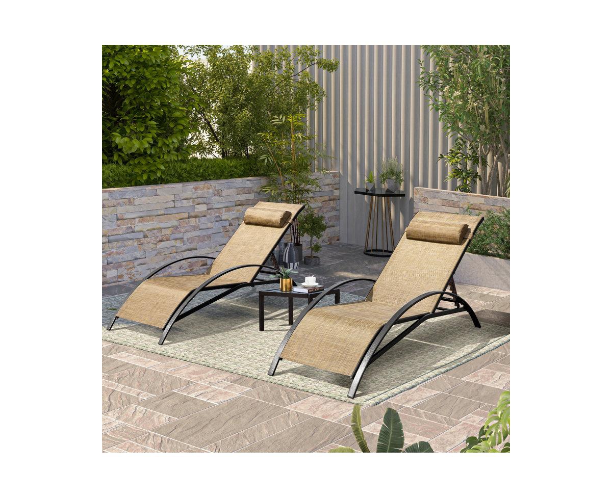 Click here for Erommy Outdoor Chaise Lounge Set with Table - Brow... prices