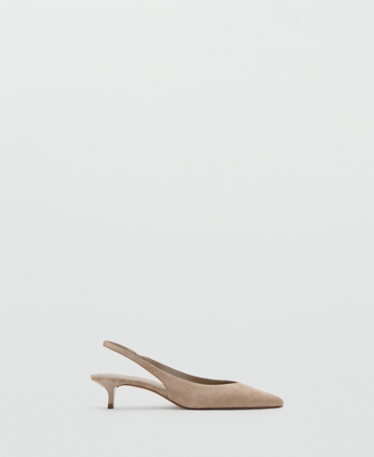 Click here for Mango Womens Kitten-Heel Suede Shoes - Sand prices
