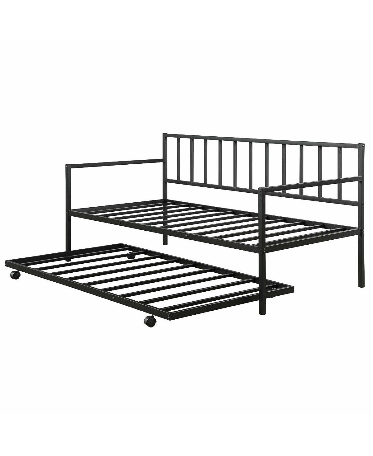 Click here for Gymax Twin Trundle DayBed With 4 Casters Mattress... prices
