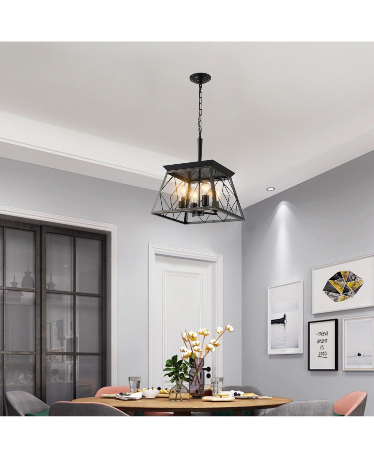 Click here for Clihome Farmhouse Chandelier 4-Light Vintage Antiq... prices