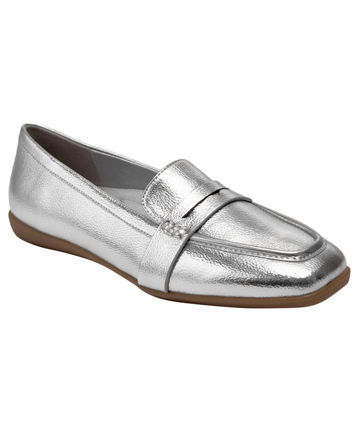 Click here for Aerosoles Womens Kody Slip-On Loafers - Silver Fau... prices