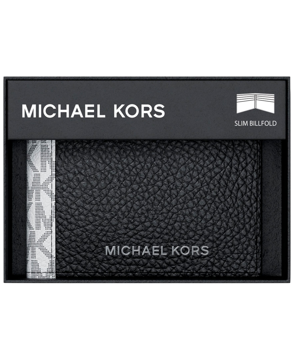 Click here for Michael Kors Mens Slim Billfold Wallet - Black/Whi... prices