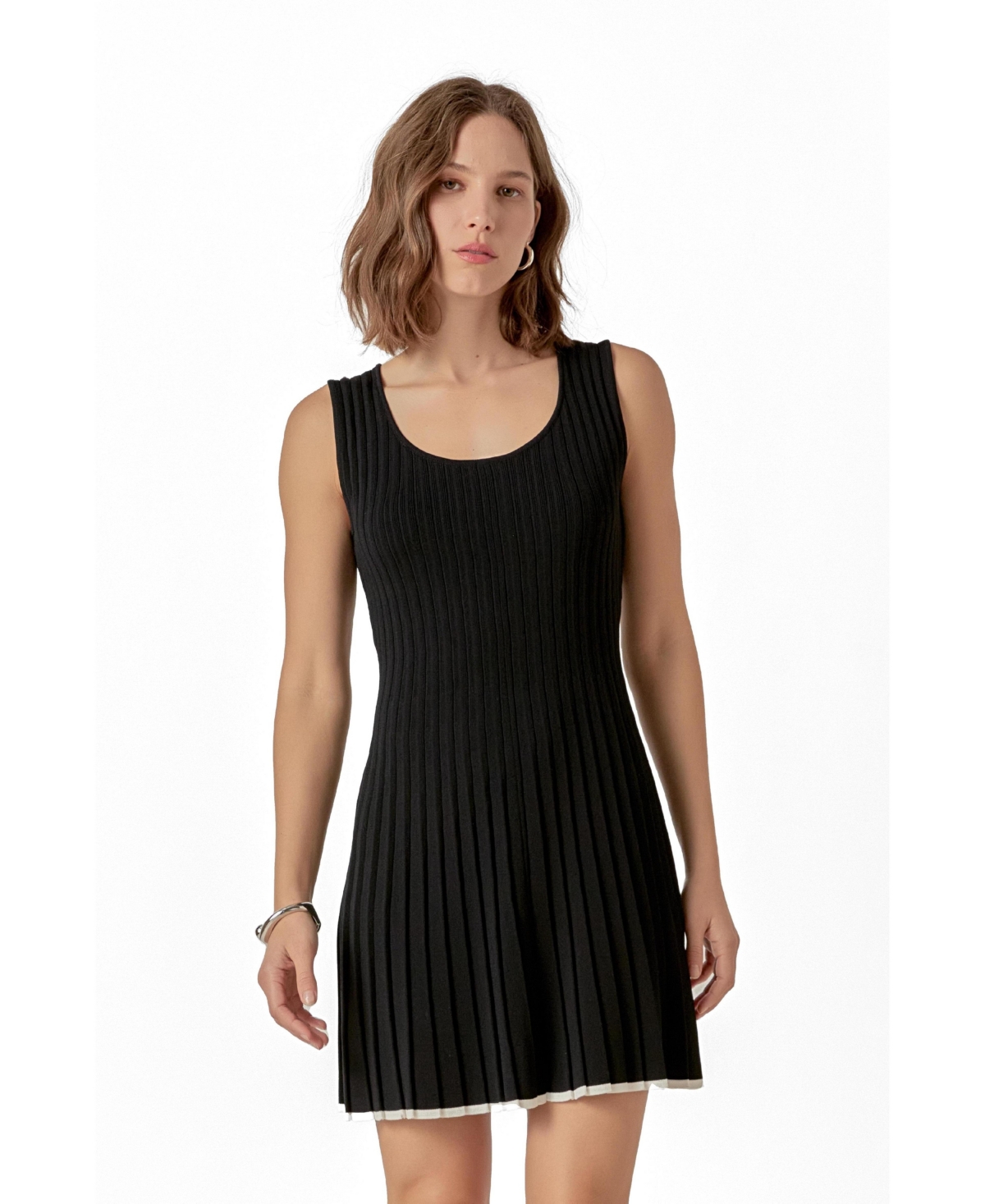 Click here for endless rose Womens Contrast Ribbed Knit Mini Dres... prices