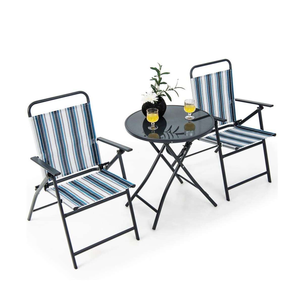 Click here for Boyel Living 3 Pieces Outdoor Folding Chair Set Po... prices