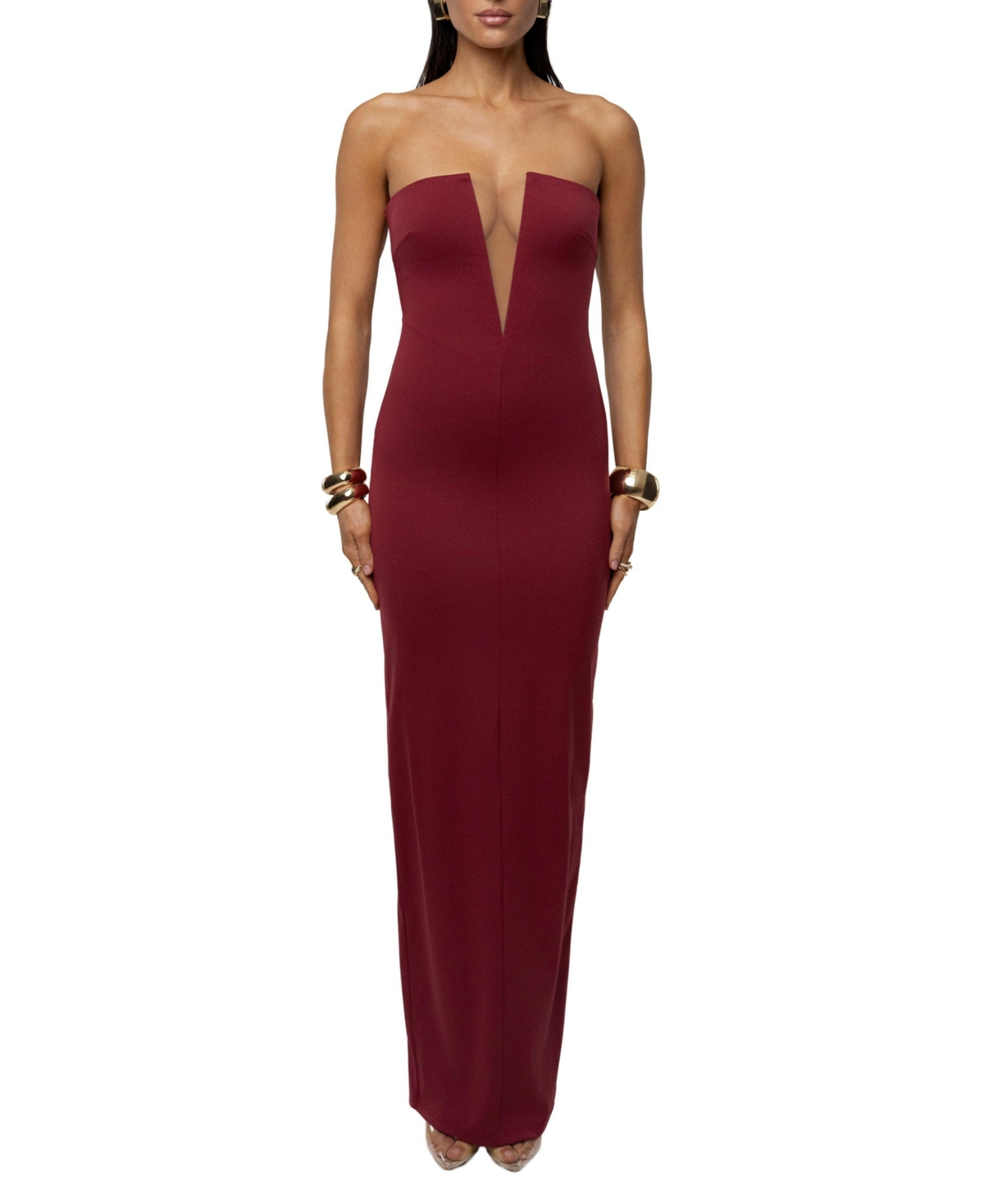 Click here for Jluxlabel Womens Midnight Illusion Maxi Gown - Bur... prices