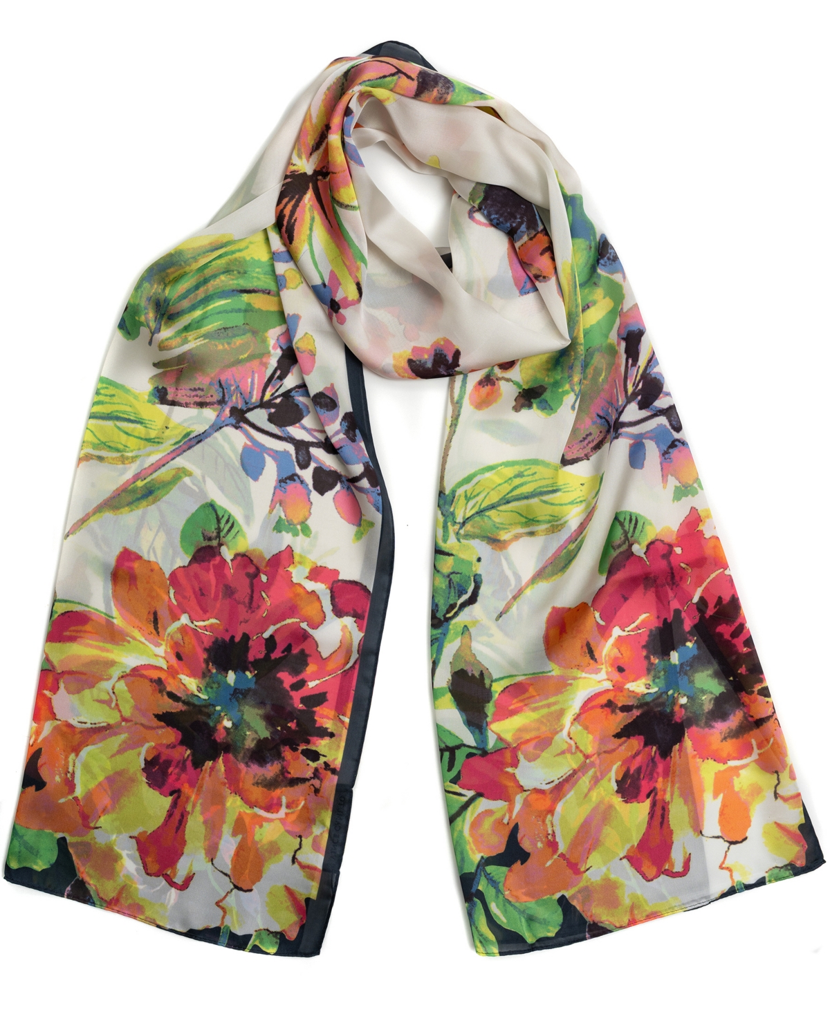 Click here for Vince Camuto Garden Blooms Oblong Scarf - White Br... prices