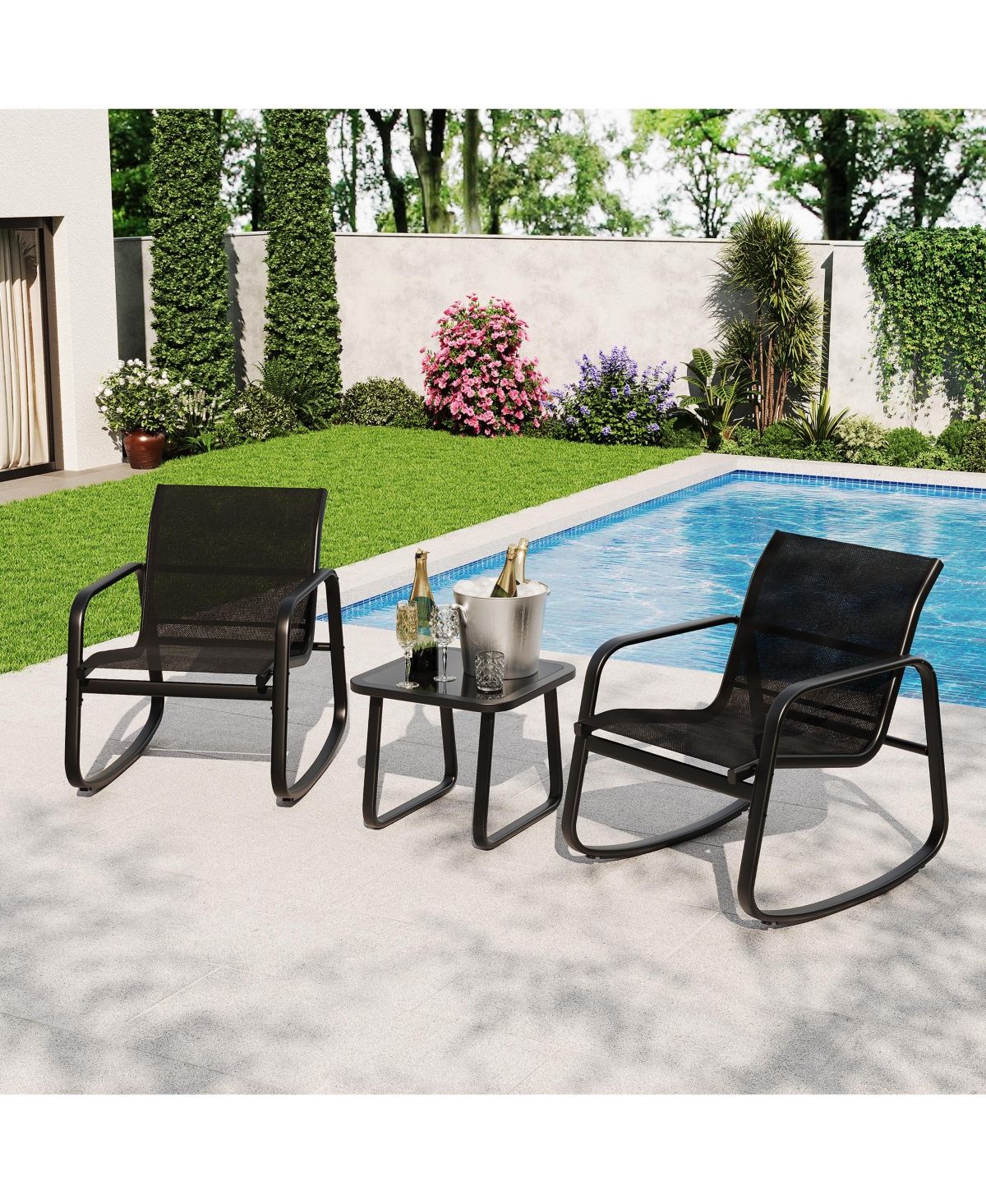 Click here for Gaomon Stylish Patio Bar Chair Set - 3-Piece Outdo... prices