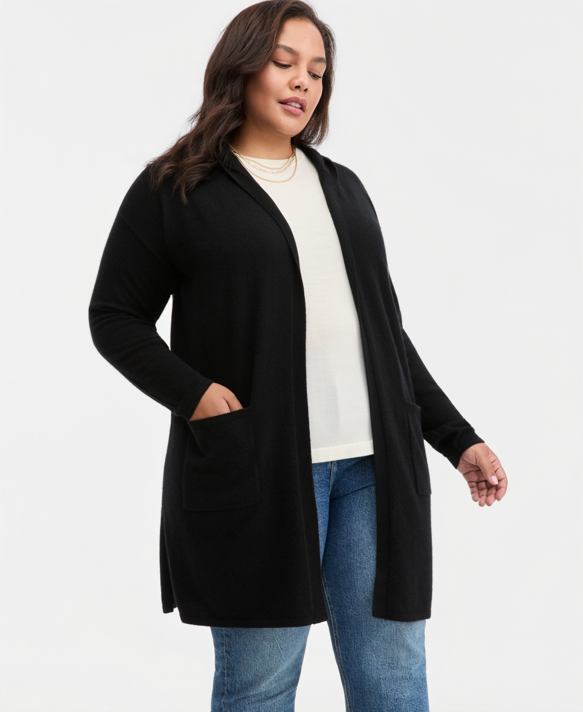 Click here for Charter Club Plus Size Hooded 100 Cashmere Cardiga... prices