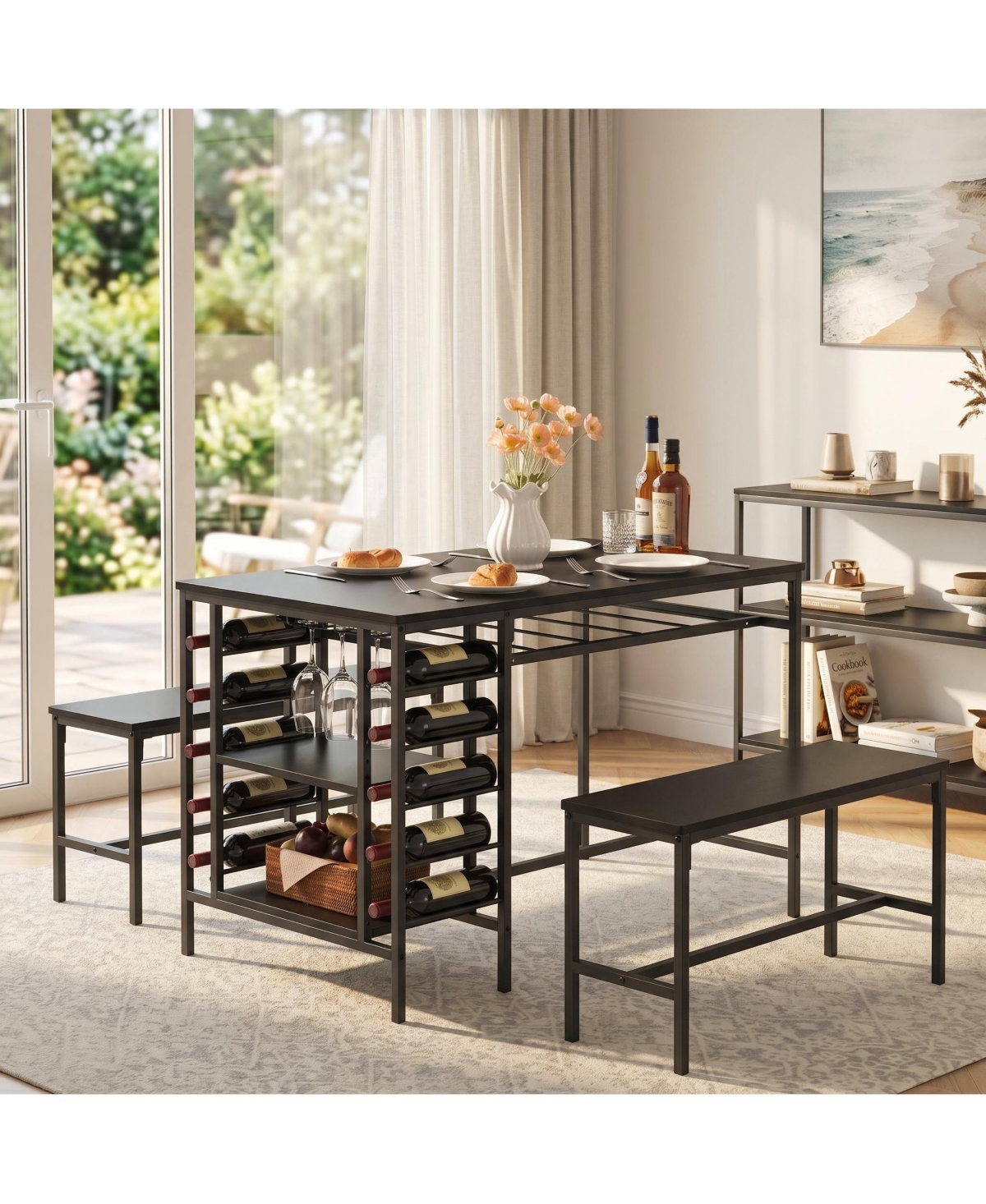 Click here for homfan 3 Piece Dining Table Set with Tuck-In Bench... prices