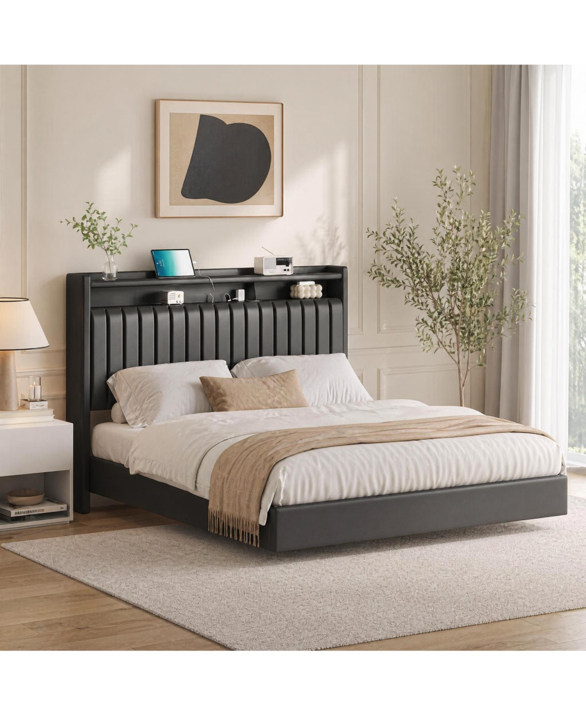 Click here for homfan floating platform bed frame with hidden leg... prices