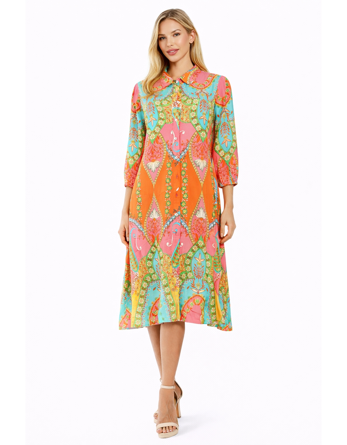Click here for La Moda Clothing Womens Club Moda Blue Floral Butt... prices