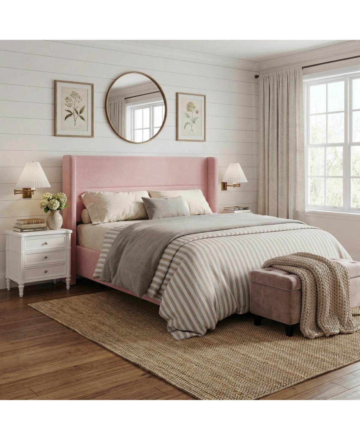 Click here for gaomon King Size Bed Frame with Wingback Headboard... prices