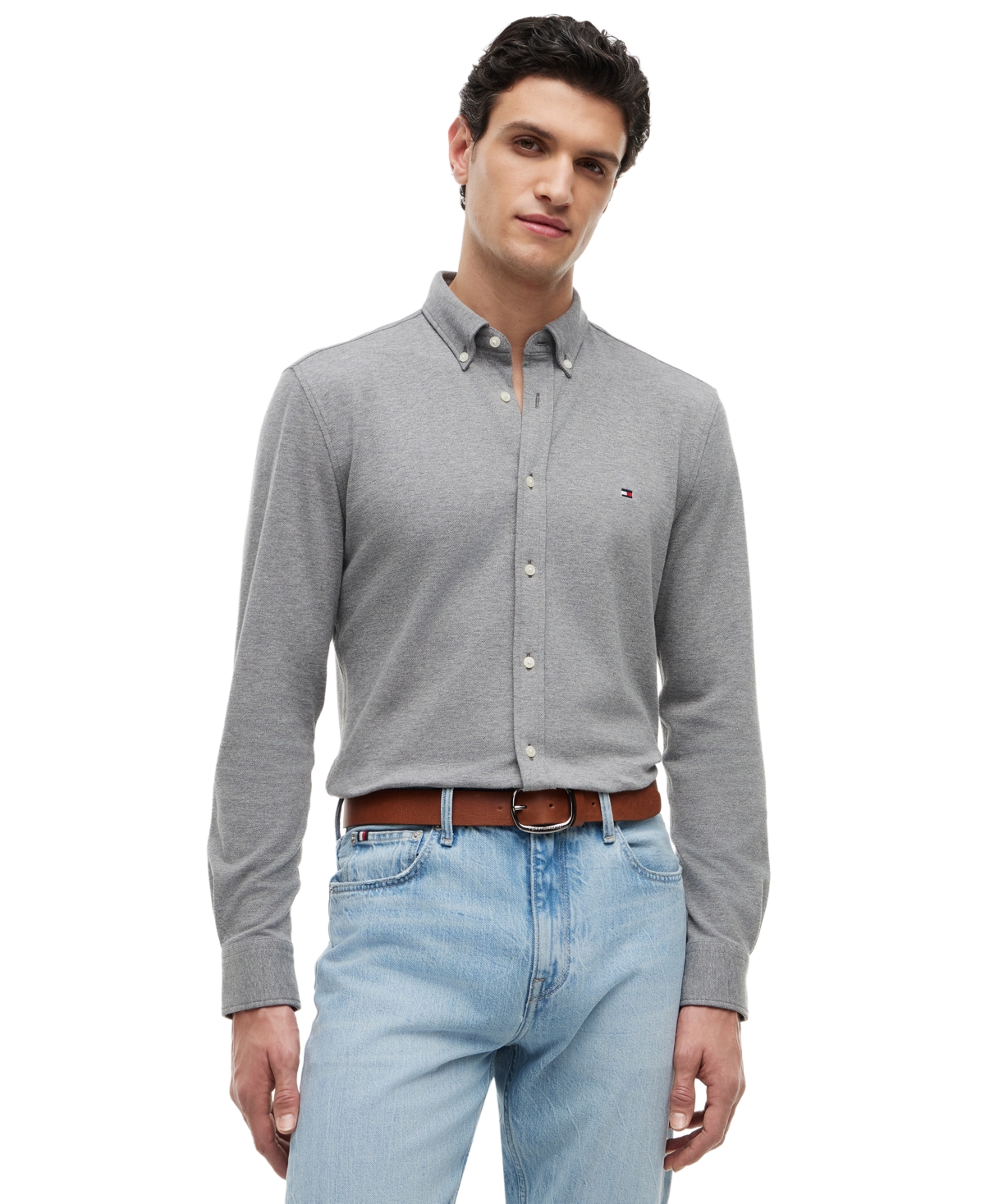 Click here for Tommy Hilfiger Mens Knit Pique Long-Sleeve Shirt -... prices