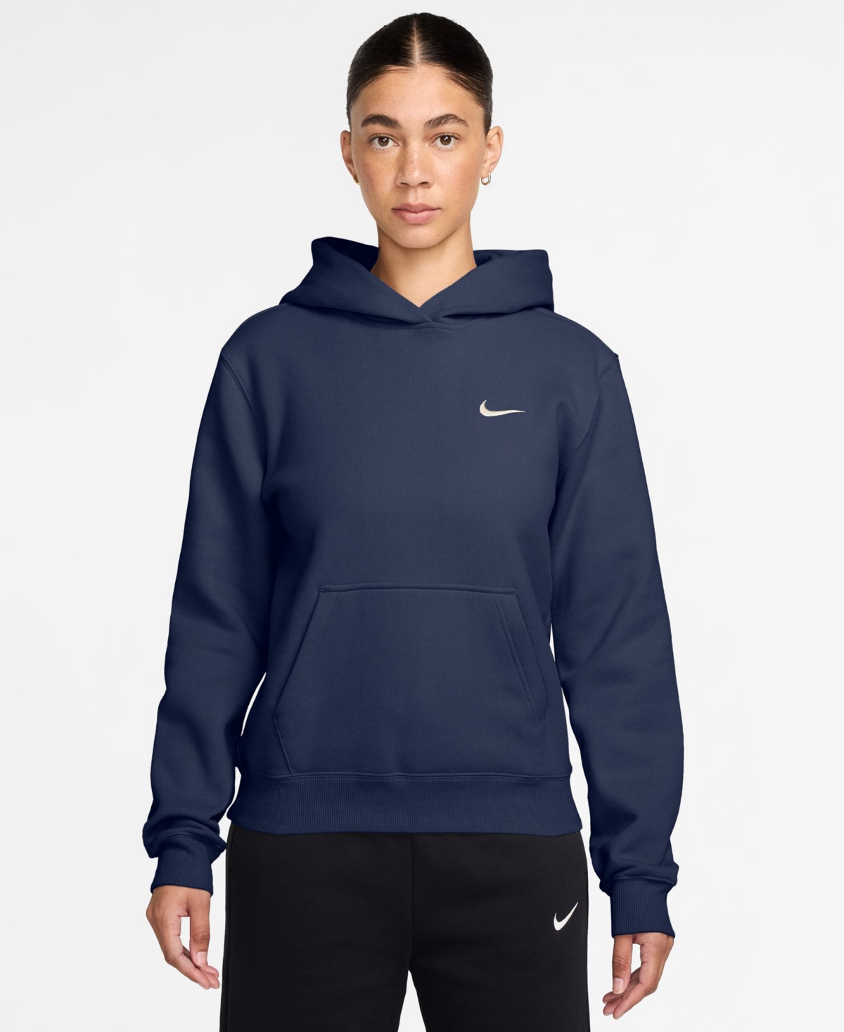 Click here for Nike Studio Fleece Womens Pull-On Hoodie - Midnigh... prices