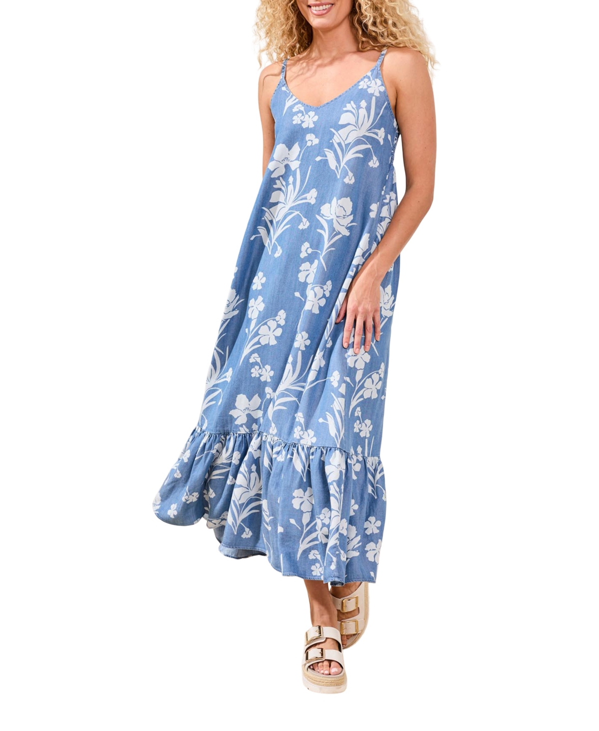 Click here for Tribal Womens Maxi Dress with Ruffle Hem - Seaside... prices