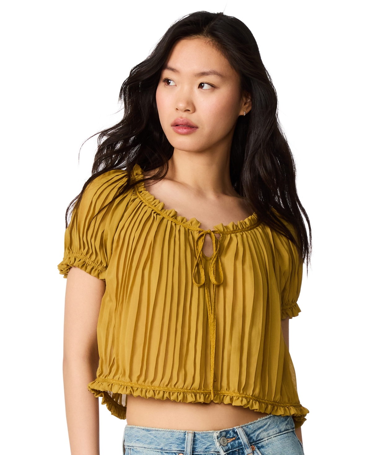Click here for Steve Madden Womens Theodora Puff Short-Sleeve Cro... prices