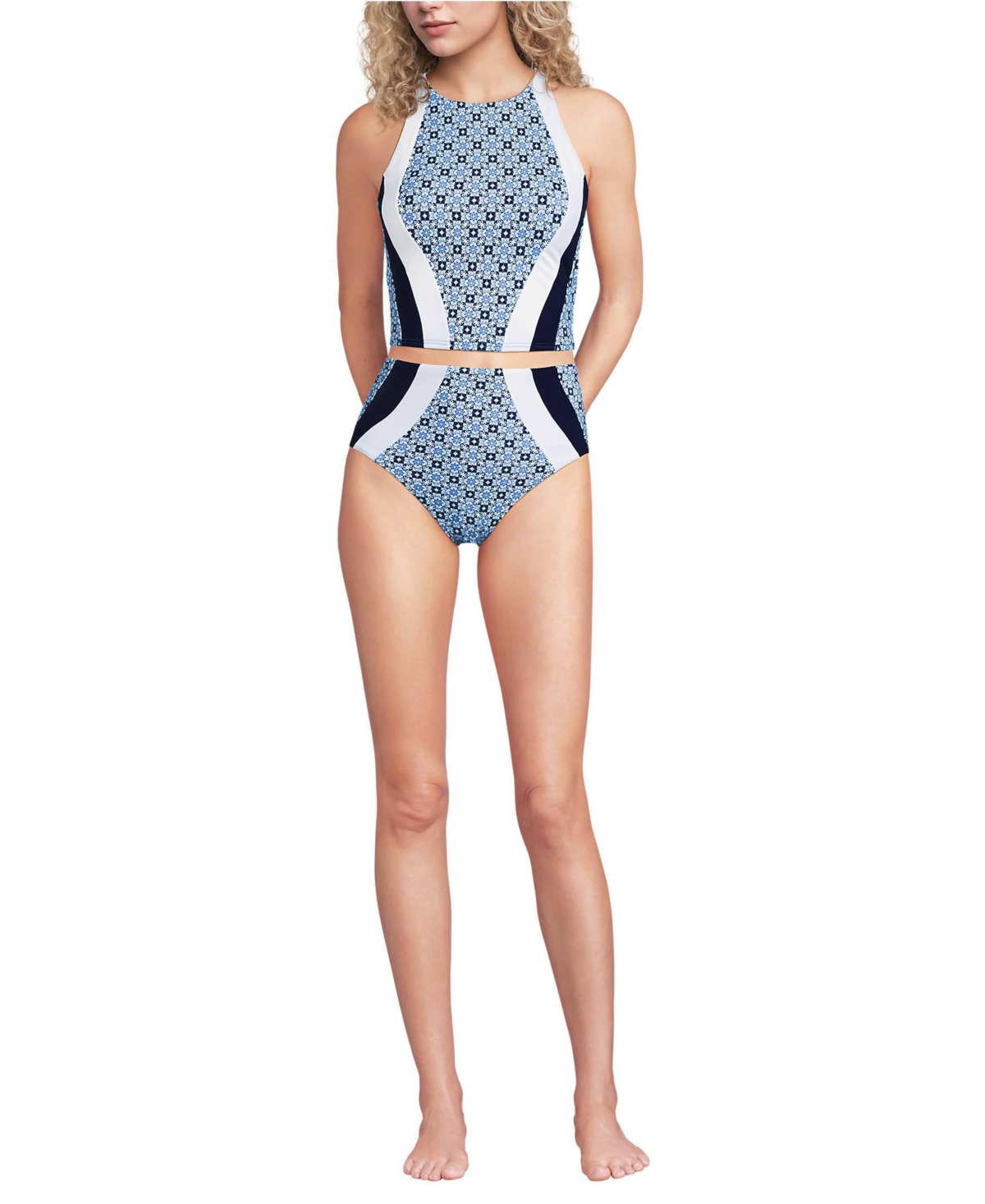 Click here for Lands End Womens Tugless Contour Portrait Back Mid... prices