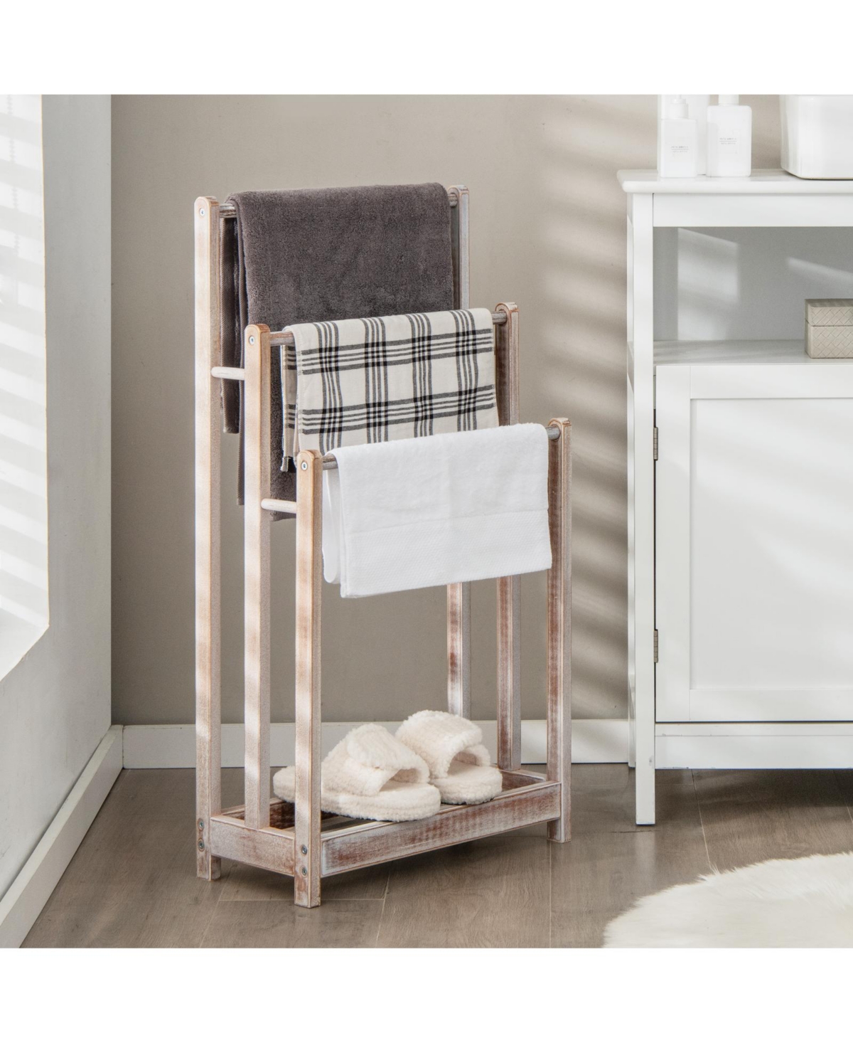 Click here for sumyeg Freestanding Towel Rack with 3 Bars and Bot... prices