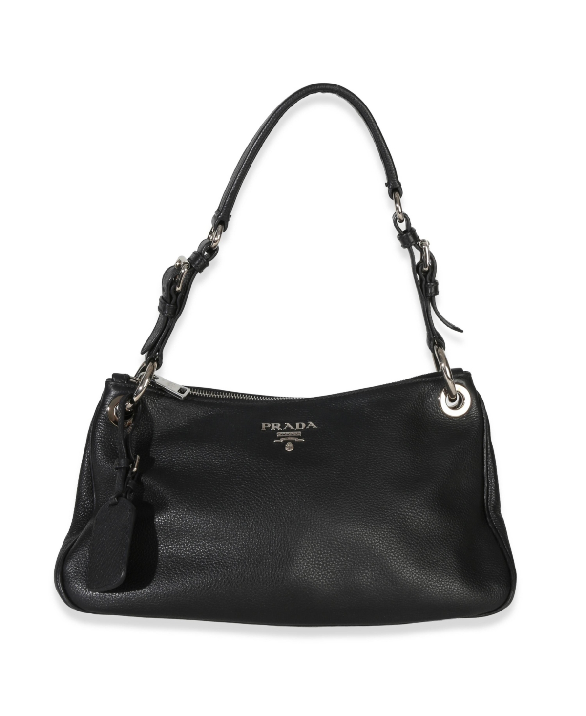 Click here for Pre-Owned Prada Black Vitello Phenix Logo Shoulder... prices