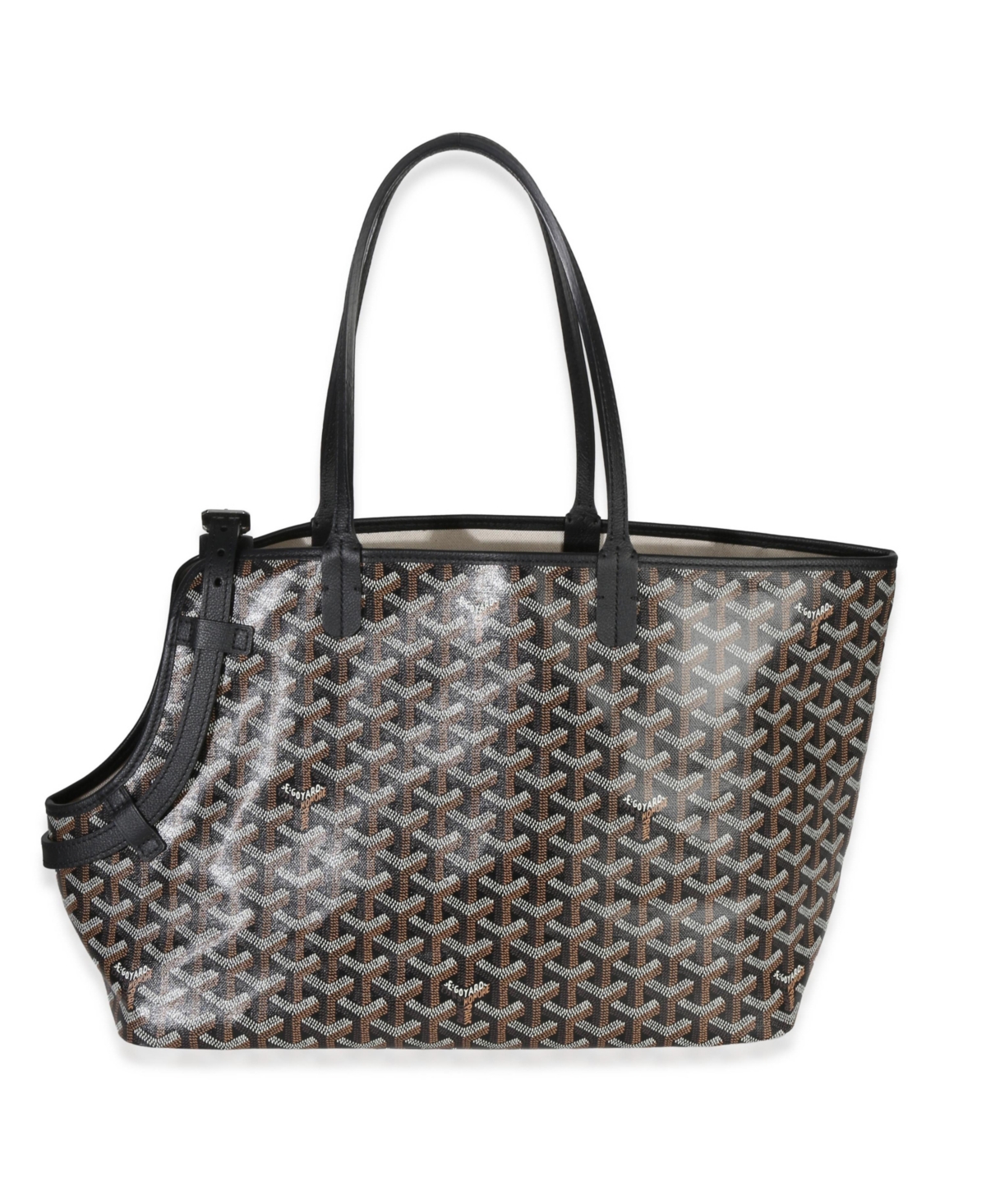 Click here for Pre-Owned Goyard Black Goyardine Canvas Chien Gris... prices