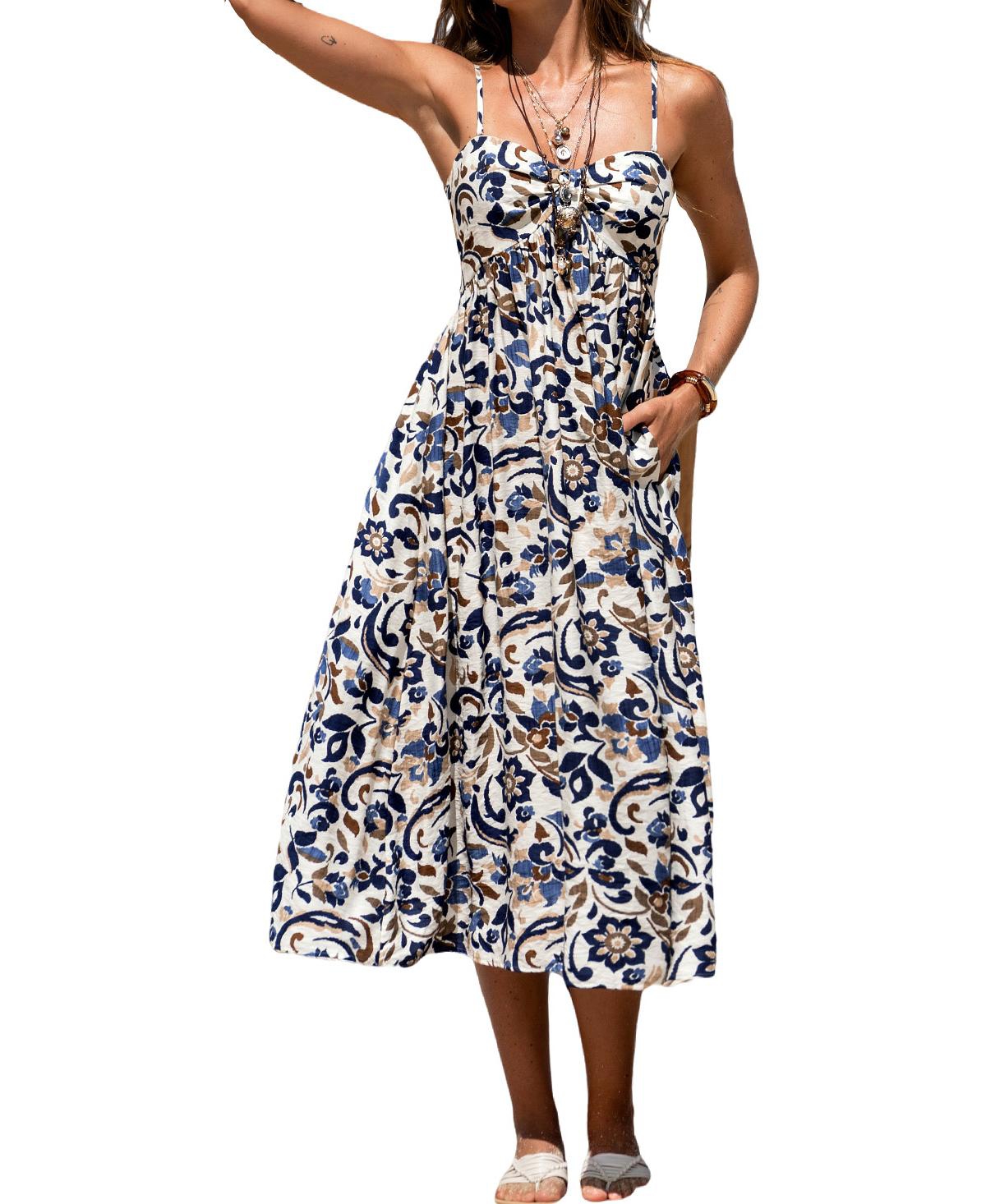 Click here for Cupshe Womens Warm Night Floral Midi Beach Dress -... prices
