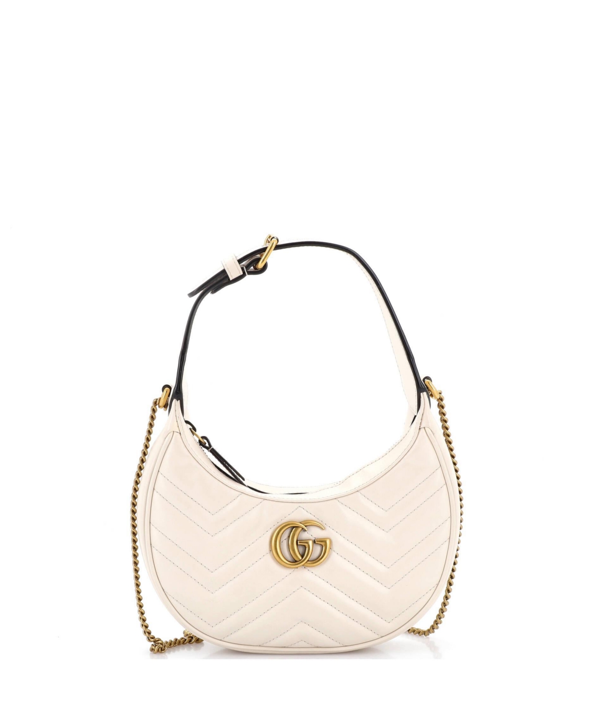 Click here for Pre-Owned Gucci Mini Gg Marmont Half Moon Hobo Mat... prices
