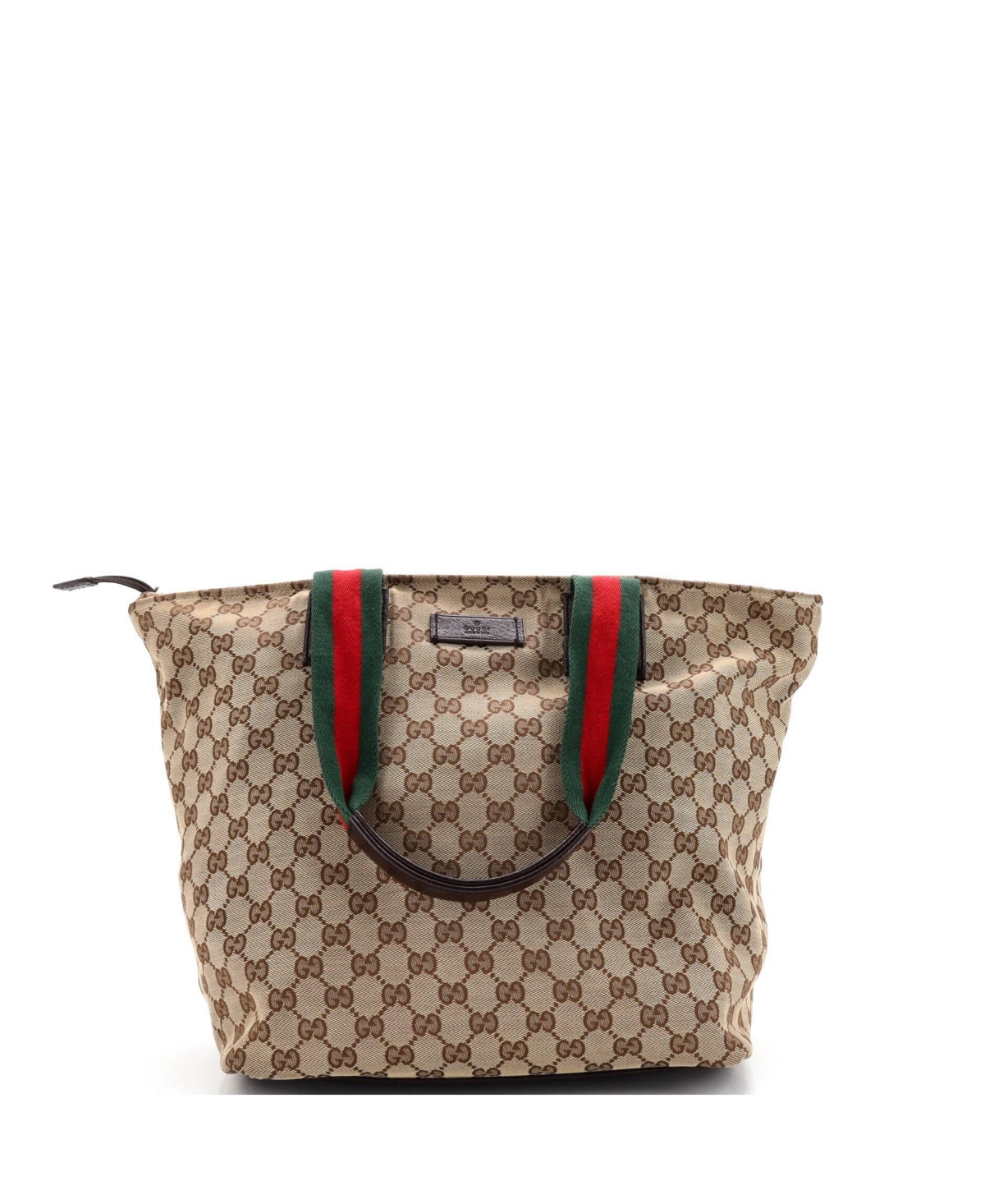 Click here for Pre-Owned Gucci Large Web Zip Tote Gg Canvas - Bro... prices