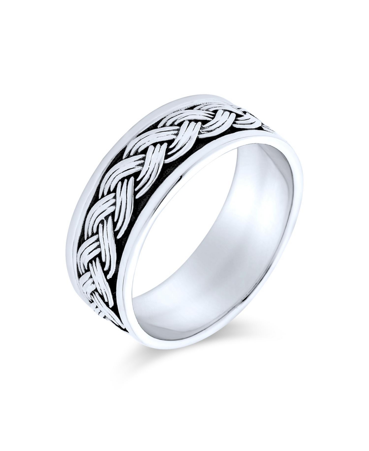 Click here for Bling Jewelry Silver Braided Rope Band Ring - Silv... prices