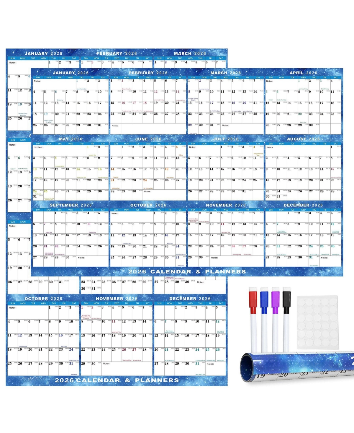 Click here for Gnuadz 2026 Wall Calendar Erasable Starry Sky Wet... prices